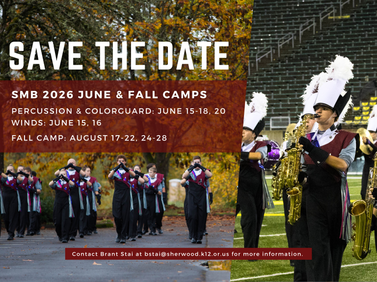 SHS Marching Band 2026 – Save the Dates! – Sherwood Bands